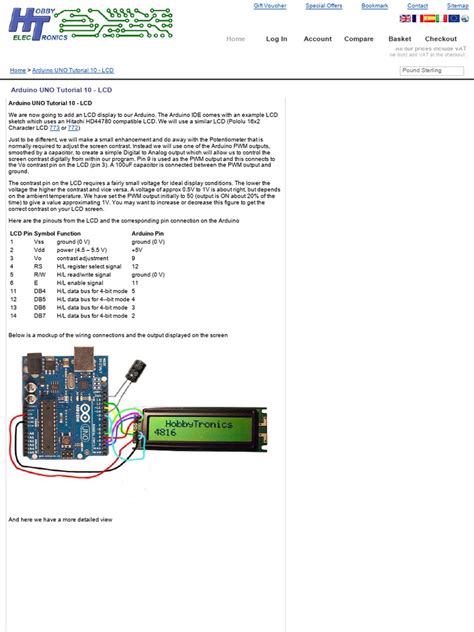 Arduino Uno Tutorial 10 Lcd Pdf Arduino Cursor User Interface