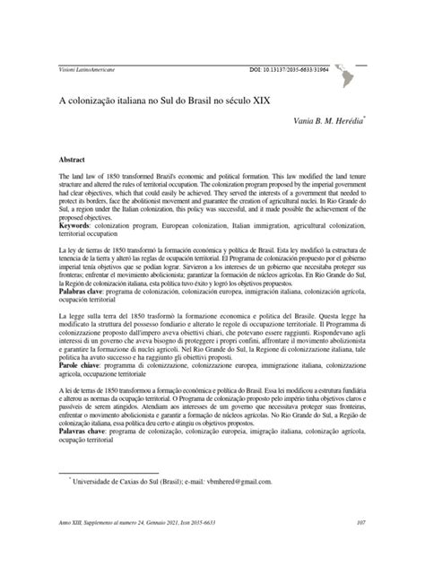 A Colonizacao Italiana No Sul Do Brasil Pdf