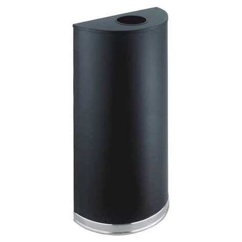 Safco 125 Gal Matte Black Half Round Open Top Trash Can Saf9940bl