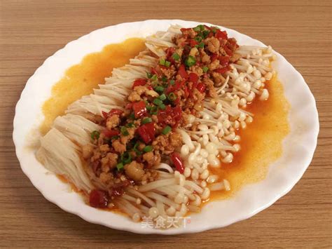 剁椒肉沫金针菇的做法 菜谱 美食天下