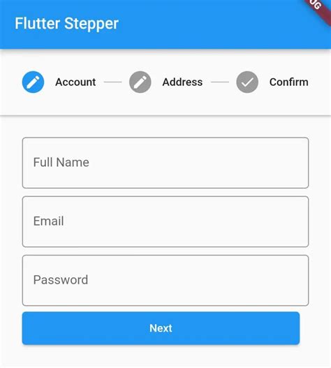 How To Create Multi Step Form Flutter Stepper Widget
