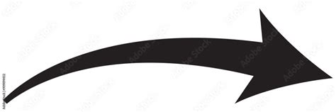 Black Curve Arrow Icon On Transparent Background Flat Style Arrow Icon For Your Web Site