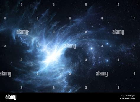 Beautiful Space Background With Glowing Stars In The Darkness Stock