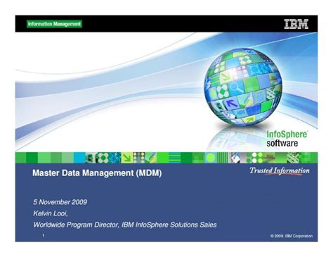 Pdf Master Data Management Mdm Ibm · Pdf File1 © 2009 Ibm Corporation Master Data