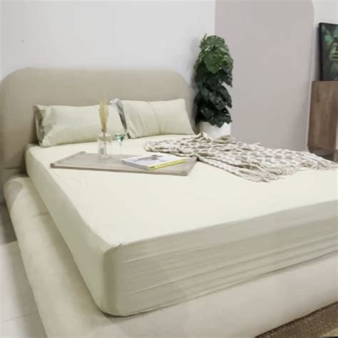 ผ่อน 0 Livinghome Furnituremall เตียงนอน ขนาด 3 5 5 6 ฟุต รุ่น Lisa สีครีม เบจ เตียงมินิมอ