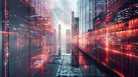 Conceptual Mockup Design Presenting Complex Concepts Stock Illustration