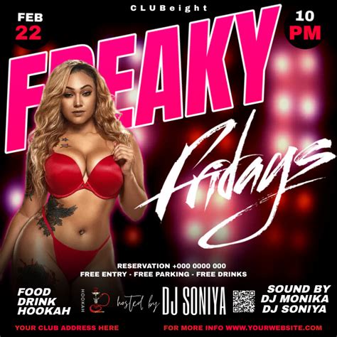 Black Maximalist Freaky Friday Night Party In Template Postermywall