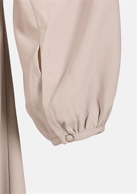 Noon Button Cuffed Abaya Blush Ahdlondon