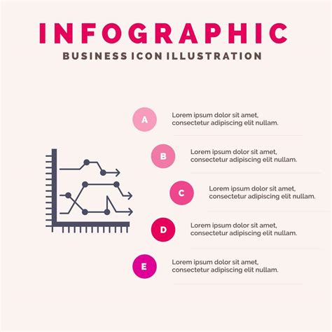 Analytics Business Chart Diagram Graph Trends Solid Icon Infographics 5 Steps Presentation