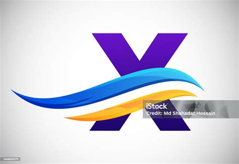 Swoosh 또는 바다 파도 기호 디자인이 있는 초기 X 알파벳입니다 기업 비즈니스 아이덴티티에 대한 그래픽 알파벳 기호 0명에