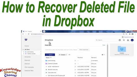 How To Recover Deleted File In Dropbox Youtube