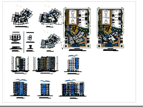 Apartment Building Project In Dwg 242 Mb Cad Library