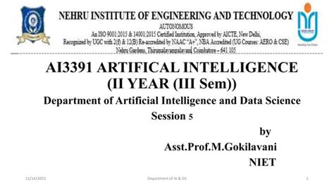 Ai3391 Artifical Intelligence Session 5 Problem Solving Agent And