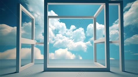 화려한 푸른 하늘과 매혹적인 3d 기하학적 창 프레임 배경 화려 배경 제품 디스플레이 배경 쇼룸 배경 이미지 Hd 화려 제품 디스플레이 쇼룸 배경 사진 무료