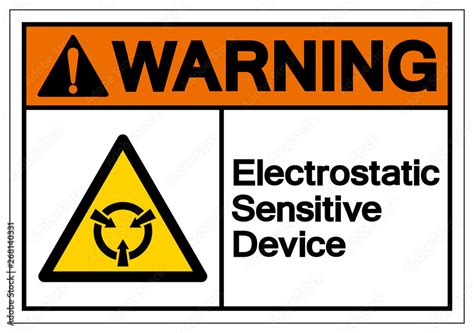 Warning Electrostatic Sensitive Device Esd Symbol Sign Vector Illustration Isolate On White