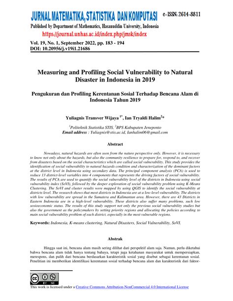 Pdf Measuring And Profiling Social Vulnerability To Natural Disaster