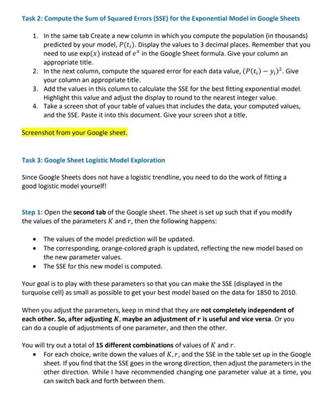 Solved Exploration 1 Fitting Models To Population Data Of