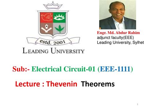 PPT Dc Circuit Thevenin Theorem PowerPoint Presentation Free Download ID