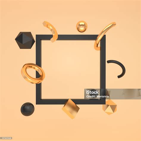 빈 프레임 기본 도형 분야 반지 및 다른 추상적인 3d Rernder 그림 파스텔 컬러 배경까지 조롱 입체 이미지에 대한 스톡 사진 및 기타 이미지 Istock