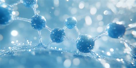 Abstract Blue Molecule Structure With Bokeh Background Stock Illustration Illustration Of
