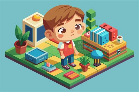A Young Boy Is Standing In Front Of A Computer Exploring And Learning