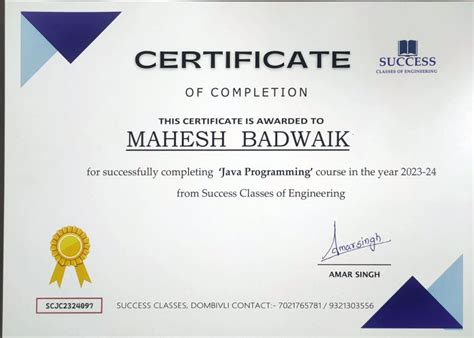 mahesh badwaik on linkedin javaprogramming successclasses engineeringeducation
