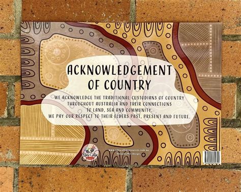 Aboriginal Acknowledgement Of Country Sign 43cm X 30cm
