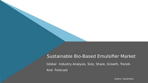 Sustainable Bio Based Emulsifier Market Research Report 2033
