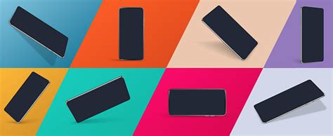 현실적인 스마트 폰 모형 장치 Ui 프레젠테이션 템플릿에 대한 Ux 모형 빈 디스플레이 격리 된 템플릿 전화 다른 각도 보기와 휴대 전화 프레임 3d 아이소메트릭 일러스트