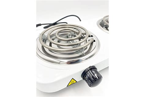 Электрическая плита BlackWeld спиральная, с 2 конфорками, белая 150005 ...