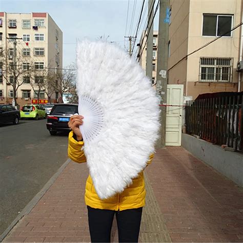 수제 깃털 팬 유럽 빈티지 스타일 화이트 핸드 팬 웨딩 파티 댄스 액세서리 홈 장식 패션 Aliexpress