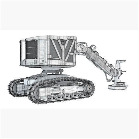 Heavy Duty Tracked Logging Harvester 3d Model Download Tractor On