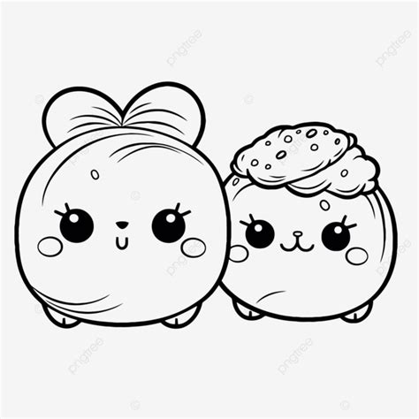 카와이 푸드 컬러링 페이지의 귀여운 캐릭터 2개 개요 스케치 드로잉 벡터 빵 그리기 빵 개요 빵 스케치 Png 일러스트 및 벡터 에 대한 무료 다운로드 Pngtree