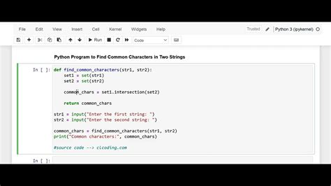 Day 79 Python Program To Find Common Characters In Two Strings Youtube