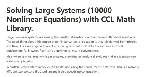 Lateef K On Linkedin How Do You Solve Large Nonlinear System Of Equations Here Is How It Can…