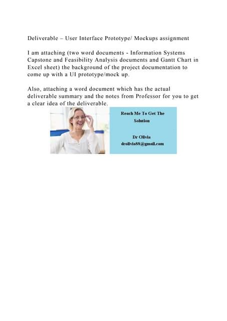 Deliverable User Interface Prototype Mockups Assignment I Amdocx