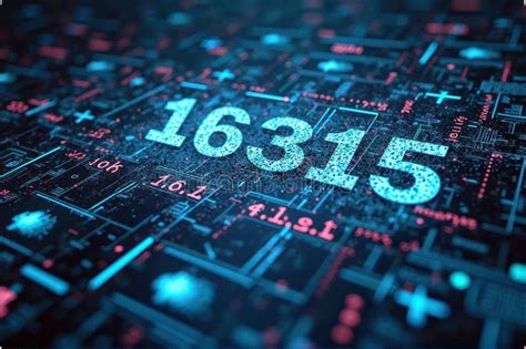 Digital Matrix With Glowing Numbers On Futuristic Circuit Board Stock Illustration