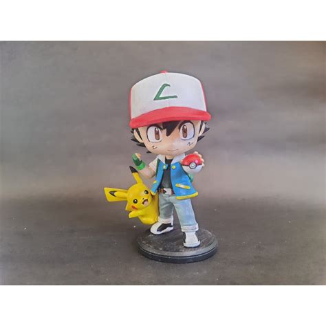 Chibi Ash E Pikachu Pokemon Estilo Nendoroid Shopee Brasil