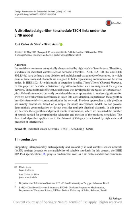 A Distributed Algorithm To Schedule Tsch Links Under The Sinr Model