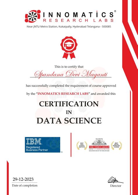 Datascience Machinelearning Certification Innomaticsresearchlabs Spandana Devi Maganti