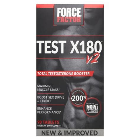 Force Factor Test X180 V2 Total Testosterone Booster 90 Tablets 90