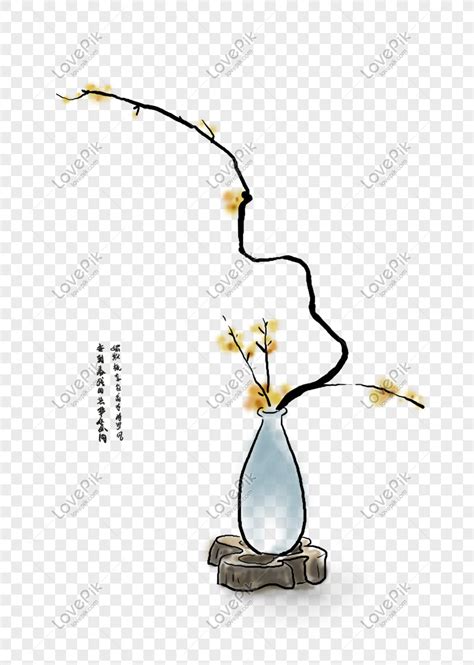 중국어 잉크 손으로 그린 매화 Png 일러스트 무료 다운로드 Lovepik