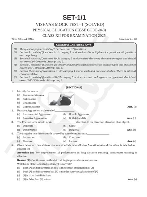 Mock Test Set 1 3 Phe Xii Low Pdf Friction Force