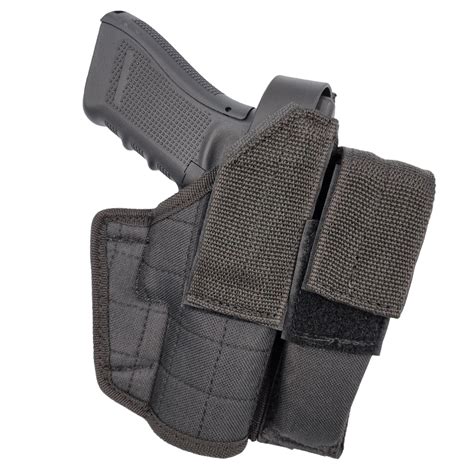 Кобур за пистолет Akar Charge Черен полиестер Дясна скоба за колан Универсален Owb Съвместим с