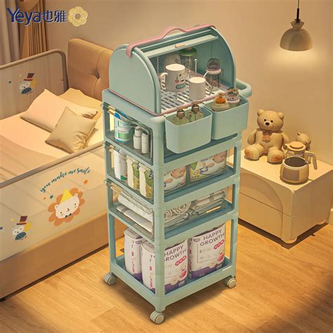 아기 용품 다층 모바일 스토리지 랙 신생아 개월 간단한 트롤리 Aliexpress