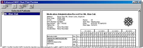 Mar Chart Print Preview