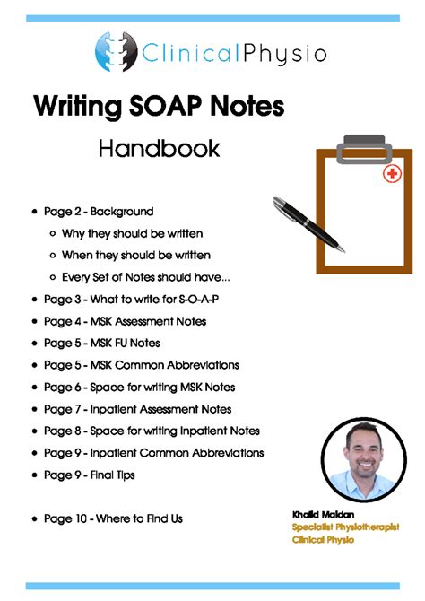 Writing Soap Notes Handbook Page 2 Background Why They Should Be