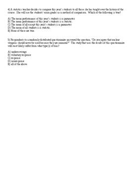 AP Statistics Sampling Techniques Multiple Choice Quiz By Michael Litke