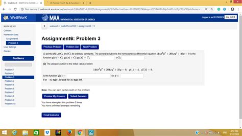 solved 3 points 1 let c1 and c2 be arbitrary constants
