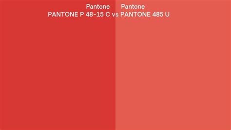 Pantone P 48 15 C Vs Pantone 485 U Side By Side Comparison